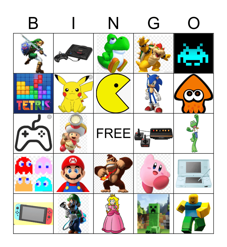 Video Game Bingo Card