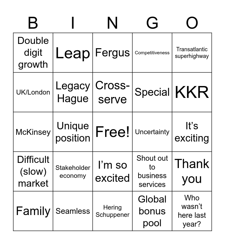 FGS All Hands Summer Hub 2025 Bingo Card