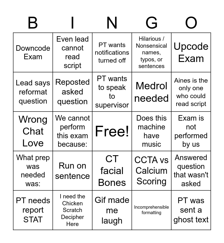 Support Chat Bingo! Bingo Card