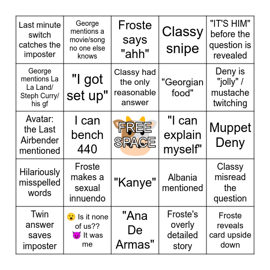 Full Squad Gaming Bingo Bingo Card