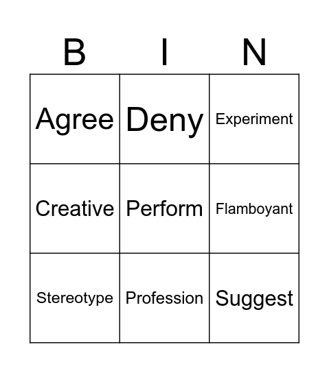 Word Formation Bingo Card