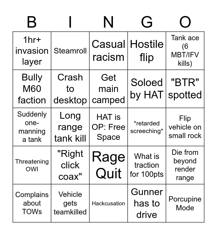 BESH Squad Bingo v8.3 Bingo Card
