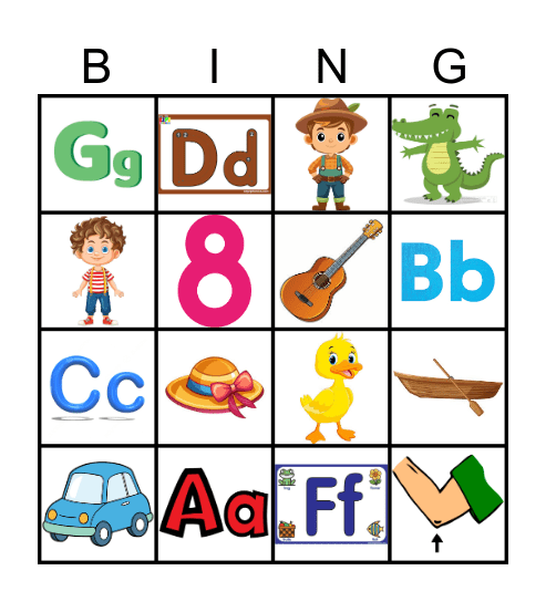 AA-Gg English Game Bingo Card