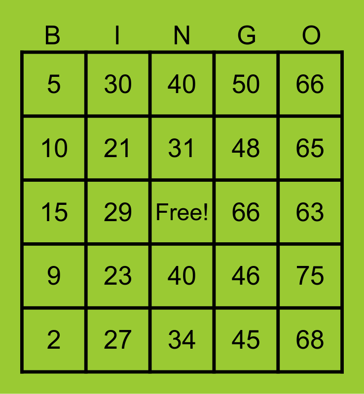 MARKED KEYS Bingo Card