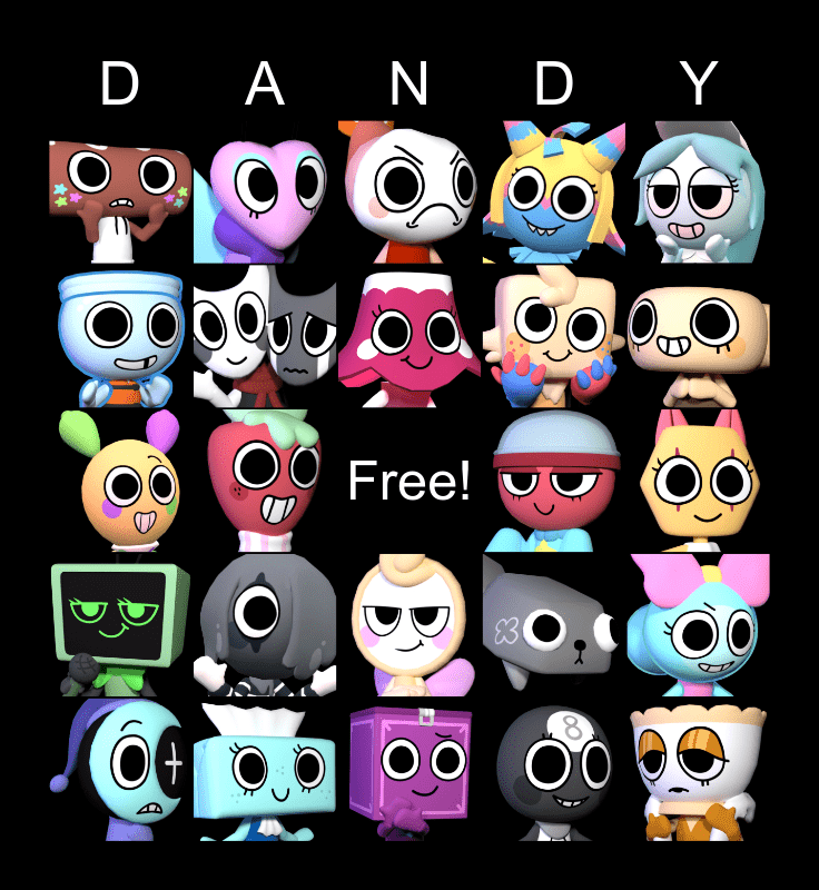 Dandy World Bingo Card