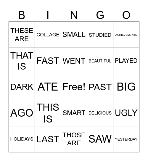 Last Semester Contents Bingo Card