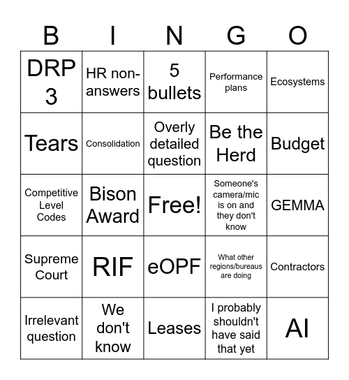 Untitled Bingo Card Untitled Bingo Card