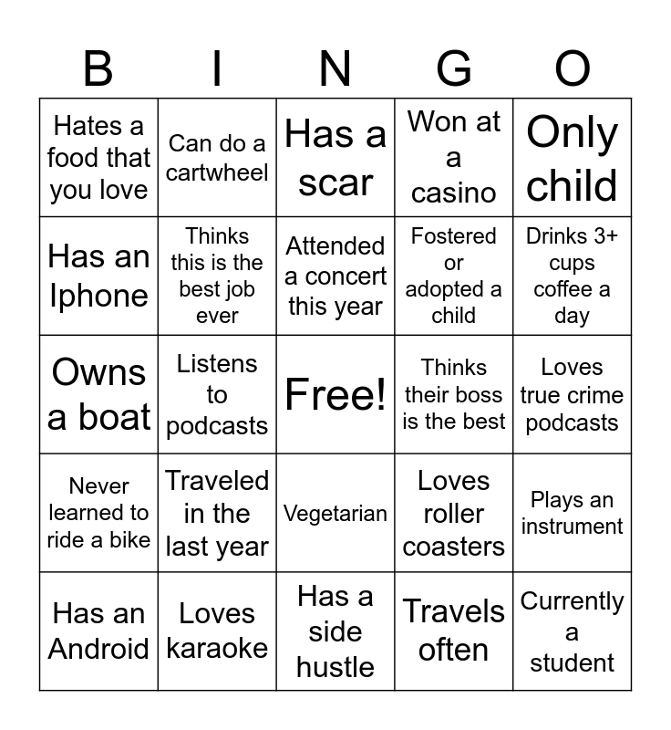 St Louis Area First Steps Bingo Card