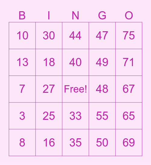 Feel Good Activity Bingo Card