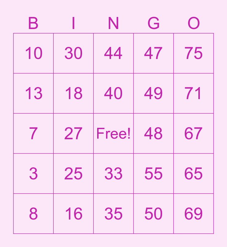 Feel Good Activity Bingo Card
