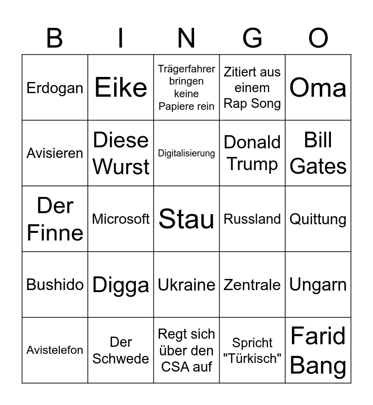Maxi Bigo Bingo Card