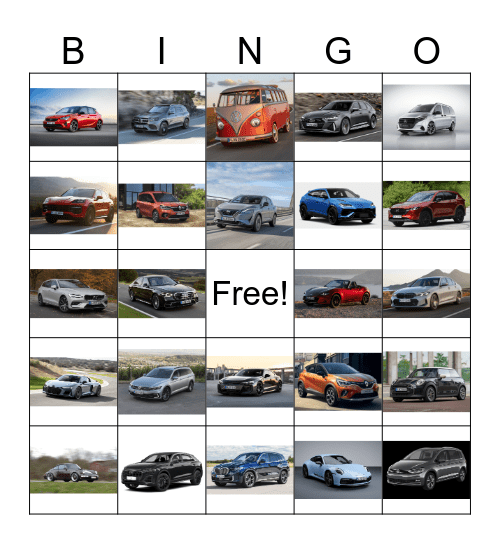 Car Bingo Card