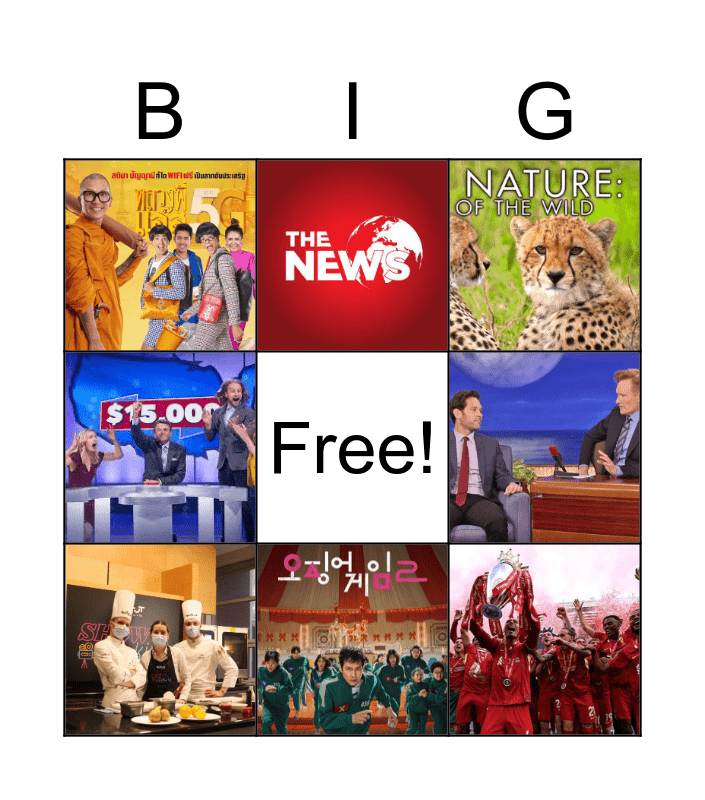 TV Programmes Bingo Card