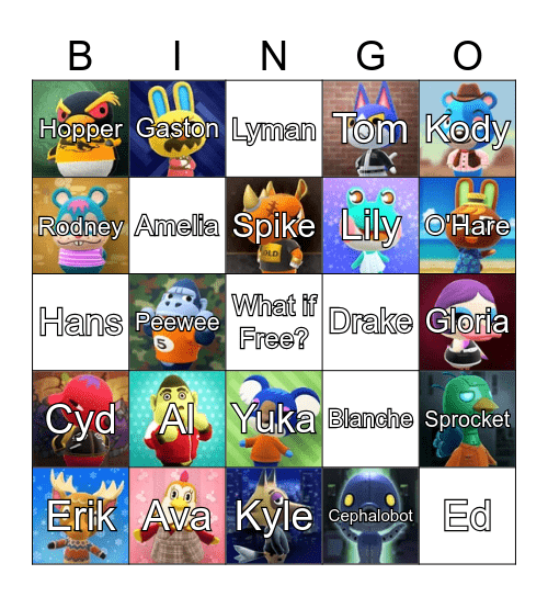 ACNH NYOOOOOM Villager HuntingBingo! Bingo Card