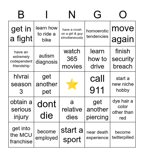 2025 COLLEEN BINGO Card