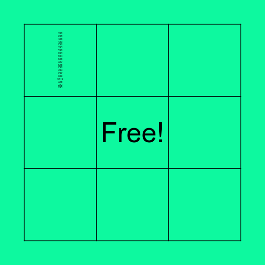 MATH BINGO (DIVISION) Bingo Card