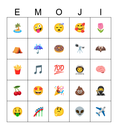Emoji Bingo Card