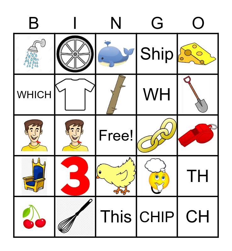 Digraph BINGO Card