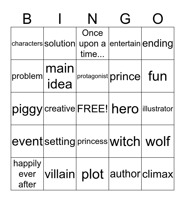 FAIRY TALES Bingo Card