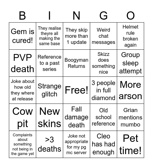 Episode 2 Bingo Card