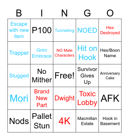 DBD BINGO Card