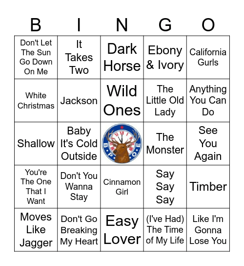 Duo / Duets Bingo Card