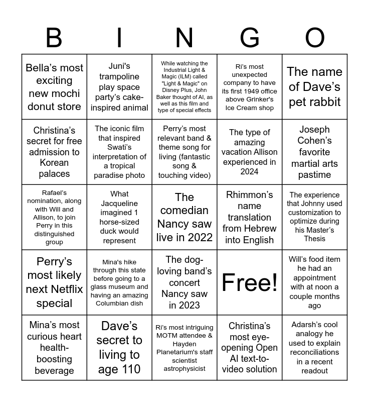 Behind-the-Bio Bingo Card