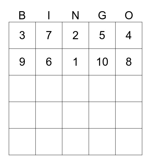 Talking about the Success Criteria Bingo Card