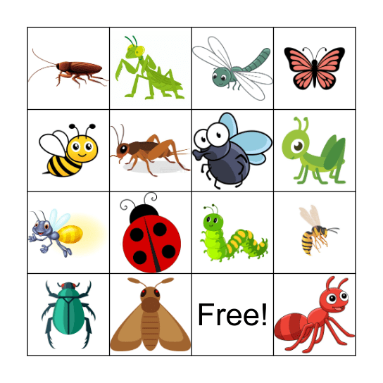 Insect Bingo Card