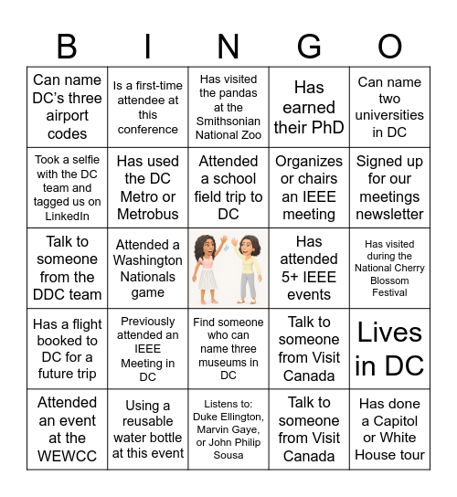 There's Only One DC Bingo Card