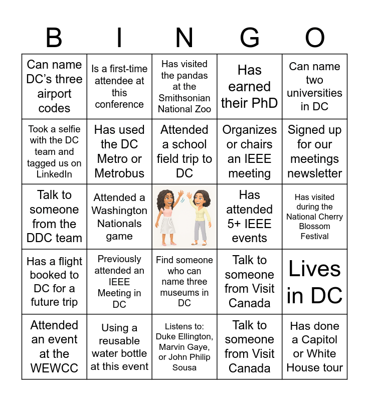 There's Only One DC Bingo Card