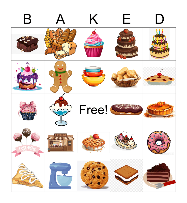 Beautiful Bakery Bingo Card
