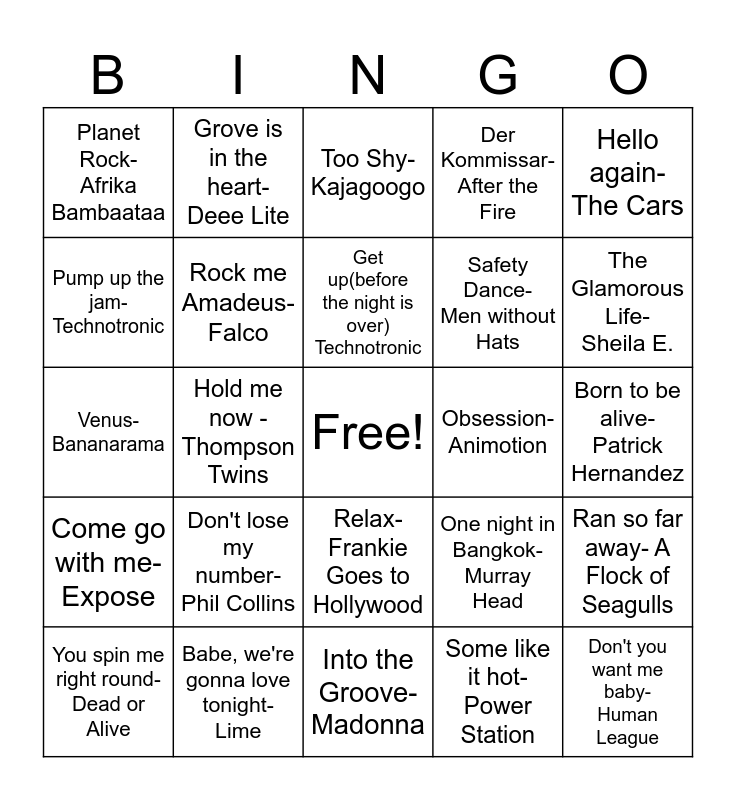 MB#102 Retro Let's GO! Bingo Card
