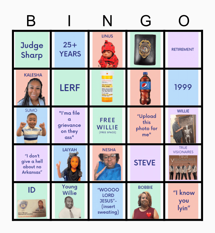 WILLIE Bingo Card