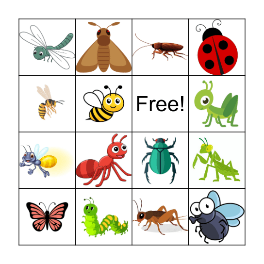 Insect Bingo Card