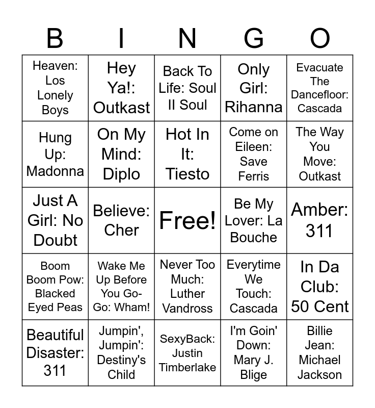 Summertime #5 Bingo Card