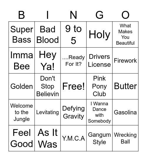 SINGO Bingo Card