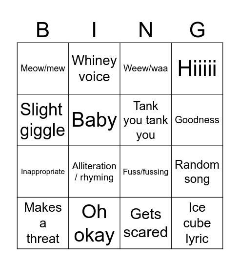 Tyler bingo Card