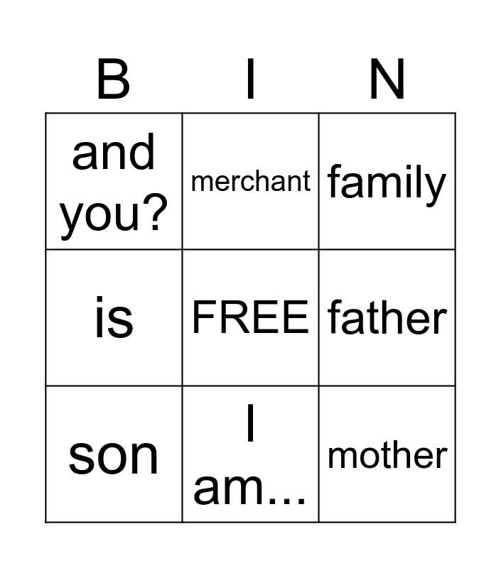 Bingus Bingo Card