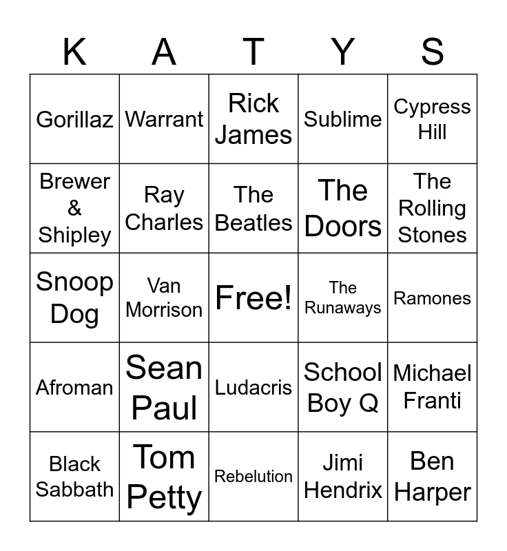 Baked Goods Bingo Card
