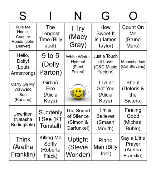 Round 2 Bingo Card