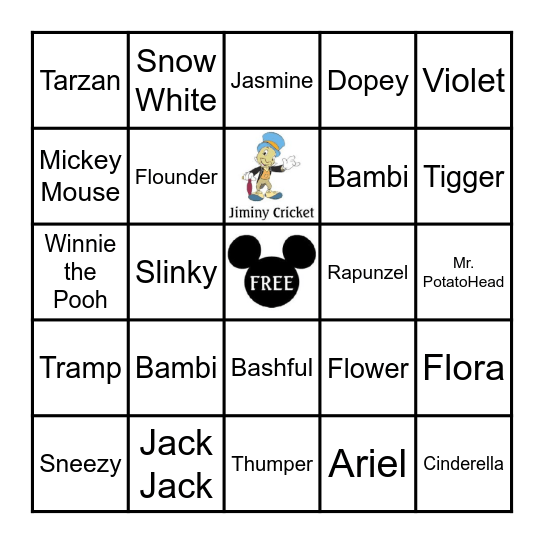 Disney Bingo Card