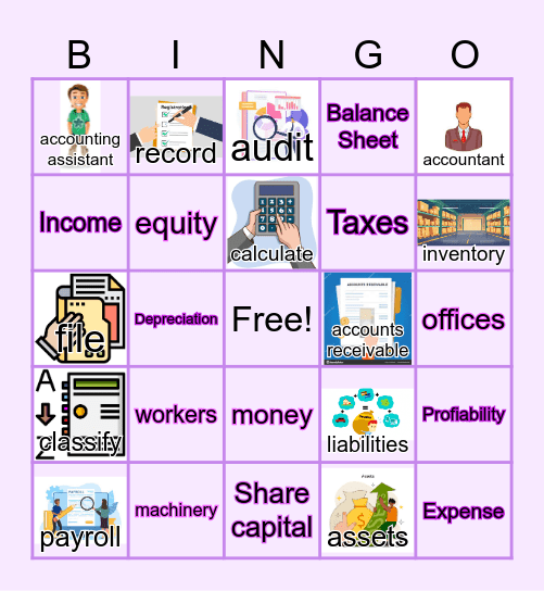 business verbs Bingo Card