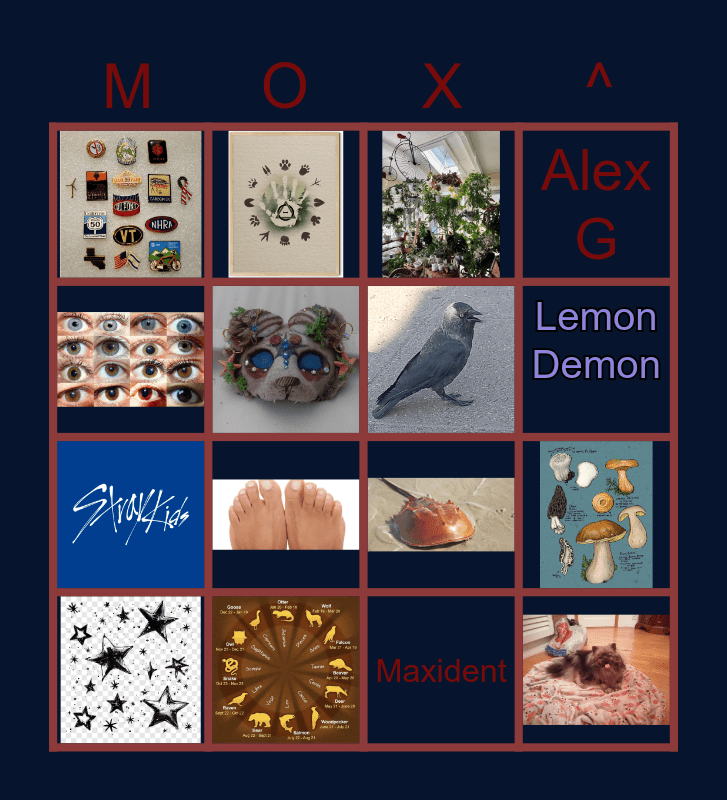 Moxin bingo^^ Bingo Card