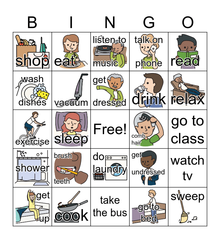 Daily Routines Bingo Card