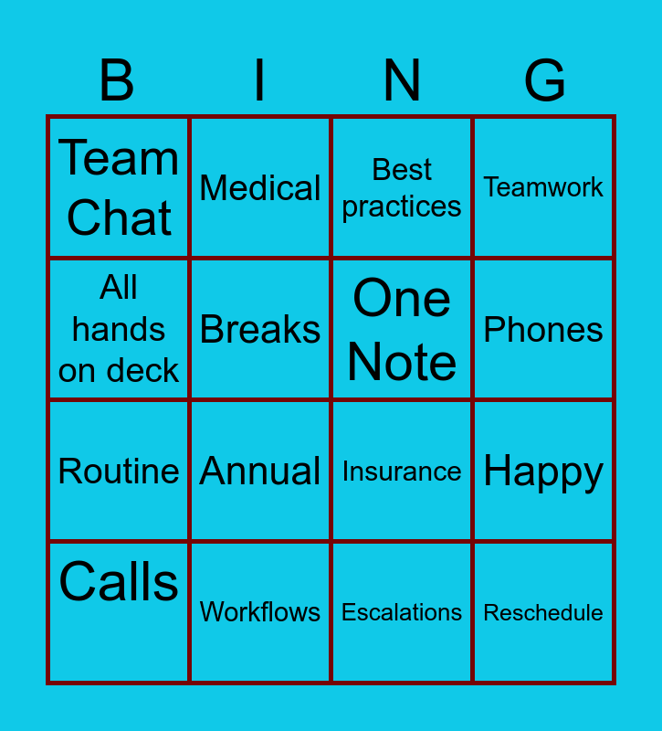 Enterprise Call Center Bingo! Bingo Card