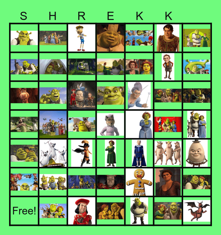 SHREK! Bingo Card