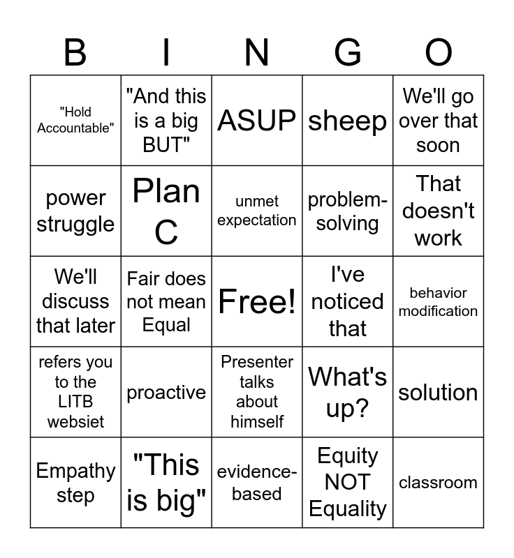 CPS BINGO Card