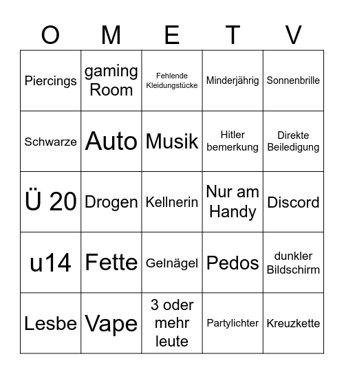 Ome Bingo Card