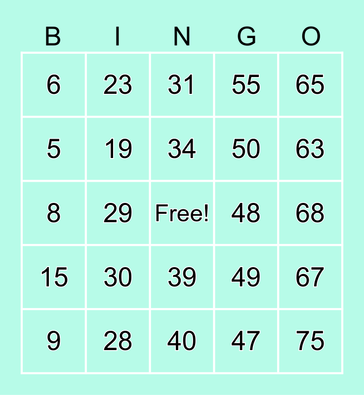 Highland Hills Summer Program Bingo Card